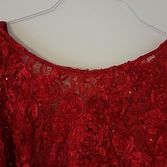 Alex Evenings | Jackets & Coats | Red Evening Top With Black Ribbon Tie ...